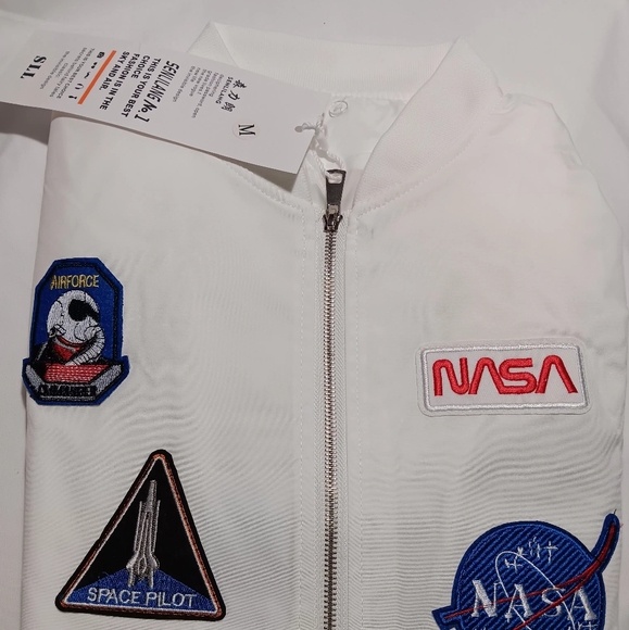 Nasa | Jackets & Coats | Nasa White Bomber Jacket | Poshmark